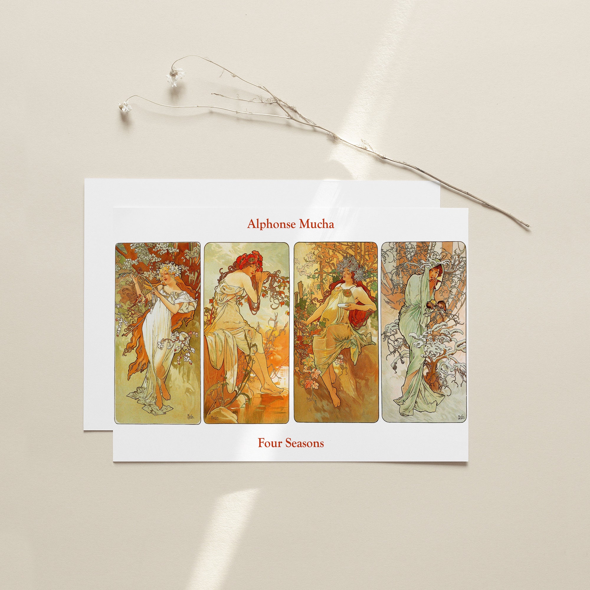 Alphonse Mucha - Four Seasons (1897) - Classic Painting Photo Poster ...