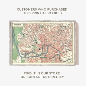 Bristol Map - Original Art Print - City Street Map of Bristol, England ...
