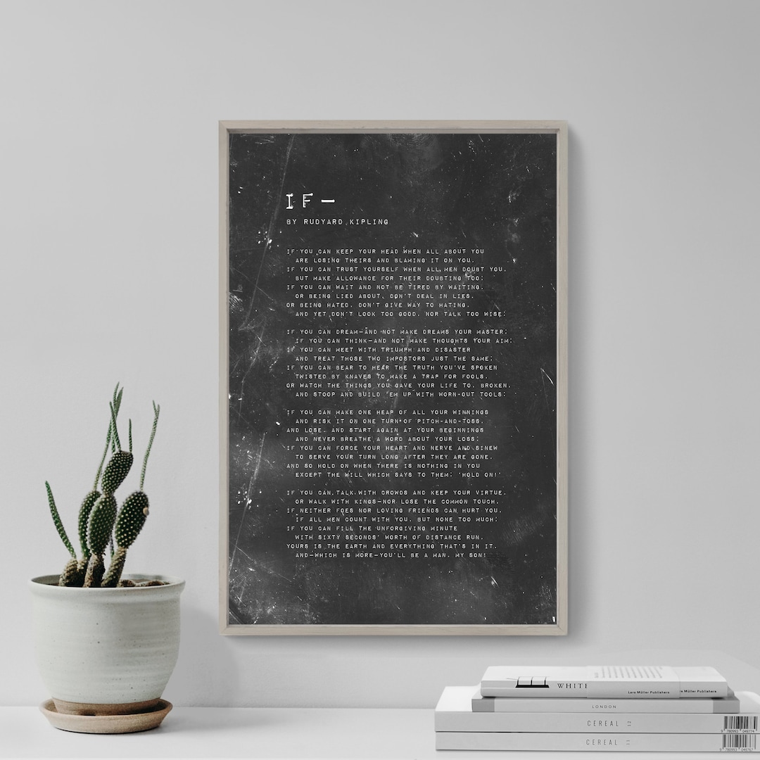 Rudyard Kipling Poem - If - Simple Grit - Poster Original Art Print ...