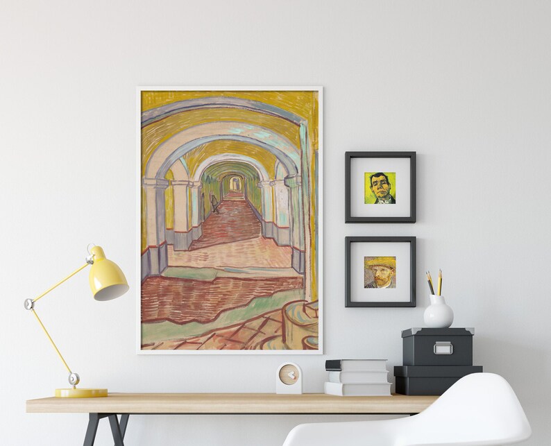 Vincent Van Gogh - Corridor in the Asylum (1889) - Reproduction of a ...