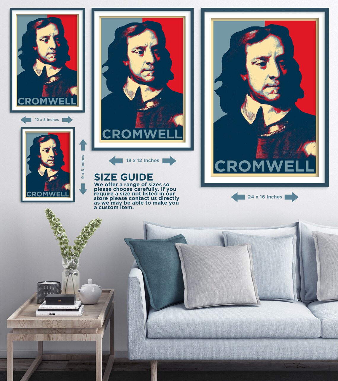 Oliver Cromwell Original Art Print - Photo Poster Gift Home Wall Decor ...