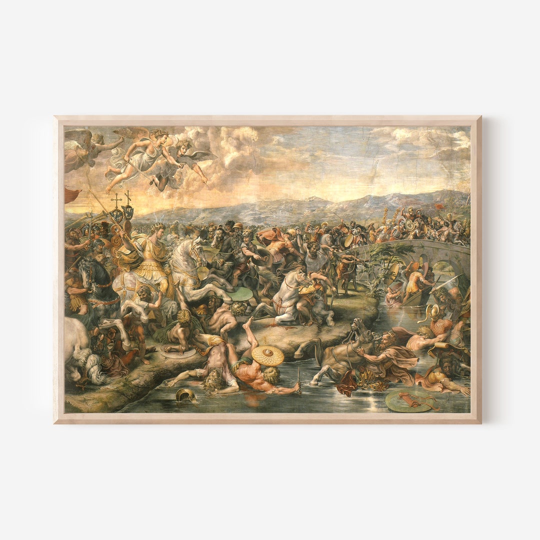 Giulio Romano - Battle at Pont Milvius (1520) - Classic Painting Photo ...