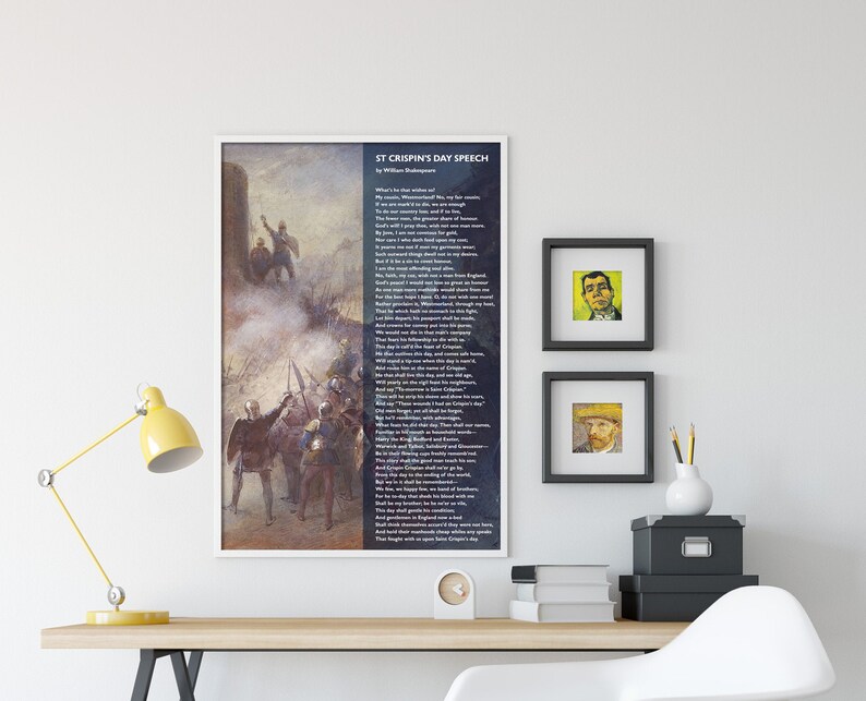 William Shakespeare St. Crispin's Day Speech Poster - Etsy