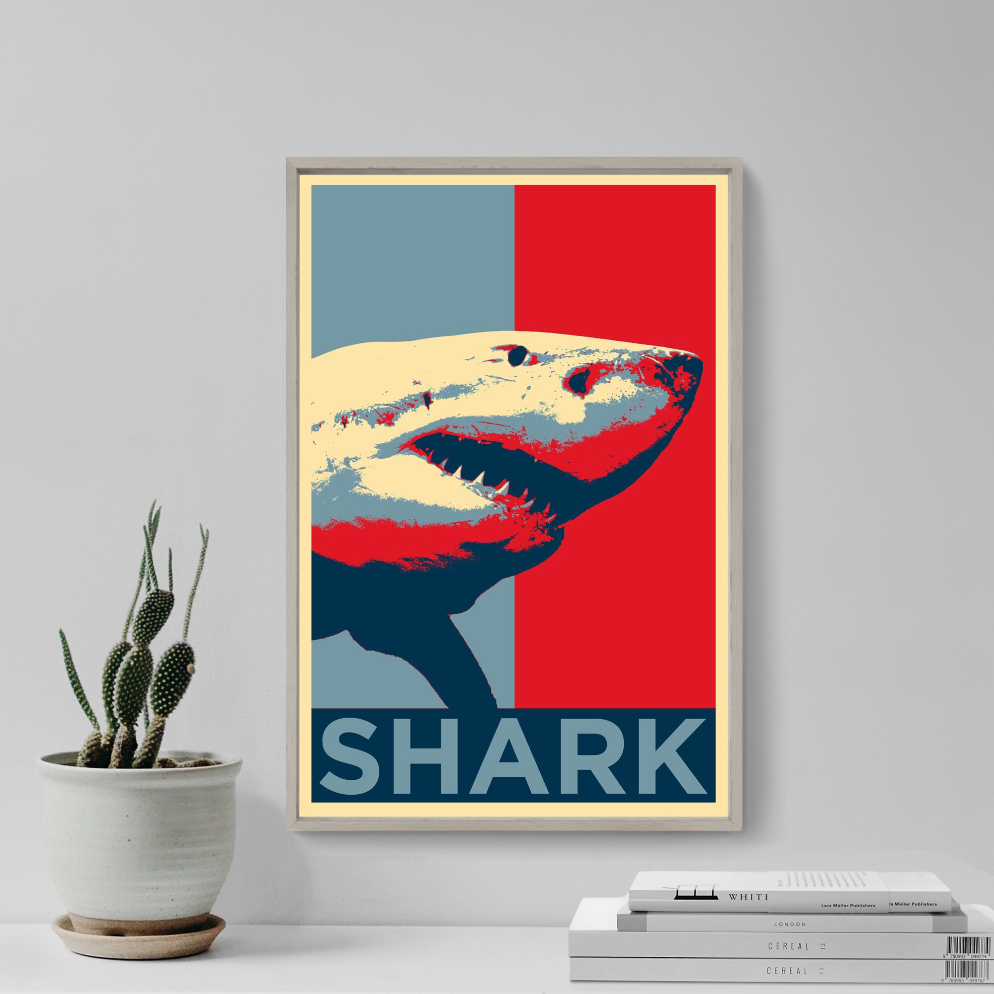 Great White Shark Original Art Print Photo Poster Gift Wall | Etsy