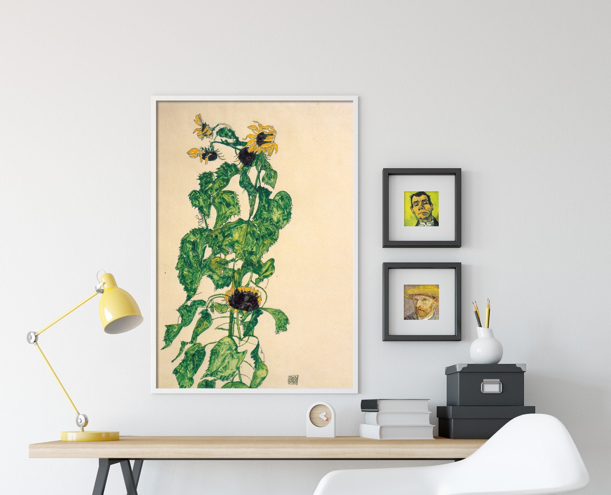Egon Schiele - Sunflowers (1917) - Classic Painting Photo Poster Print ...