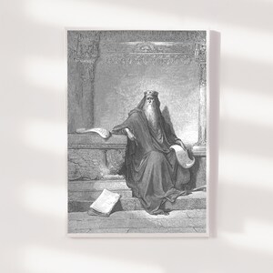 Gustave Dore - King Solomon in Old Age (1866) - Drawing Photo Poster ...