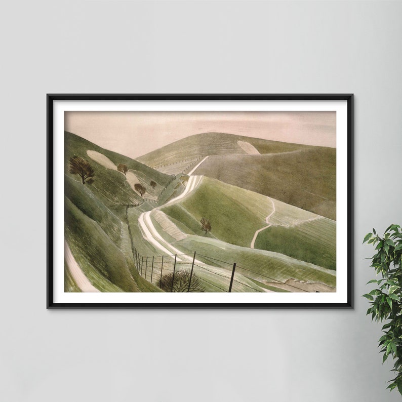 Eric Ravilious Chalk Paths 1935 Classic Painting Photo | Etsy