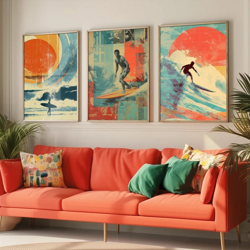 Surfboard Design Poster - Etsy UK