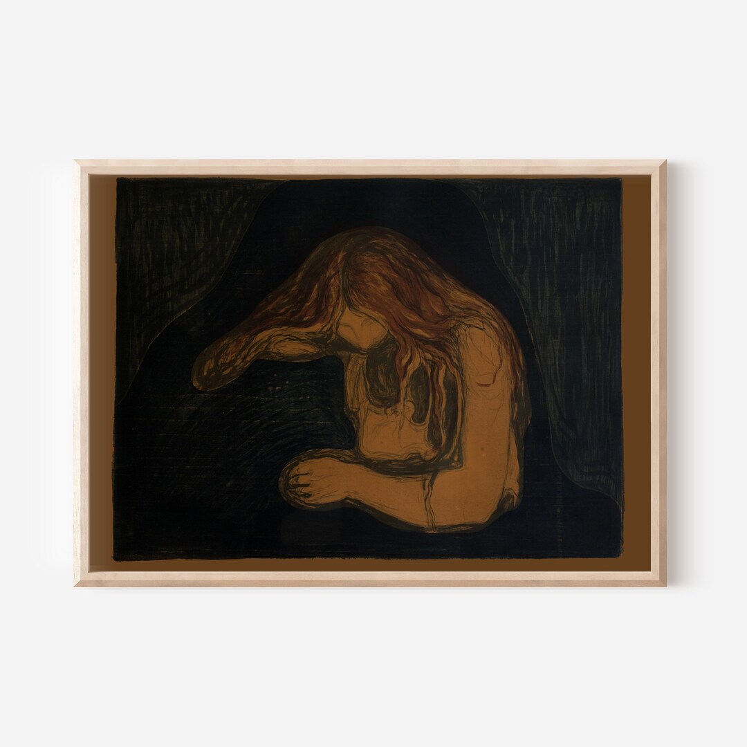 Edvard Munch - Vampire II (1902) - Painting Photo Poster Print Art ...