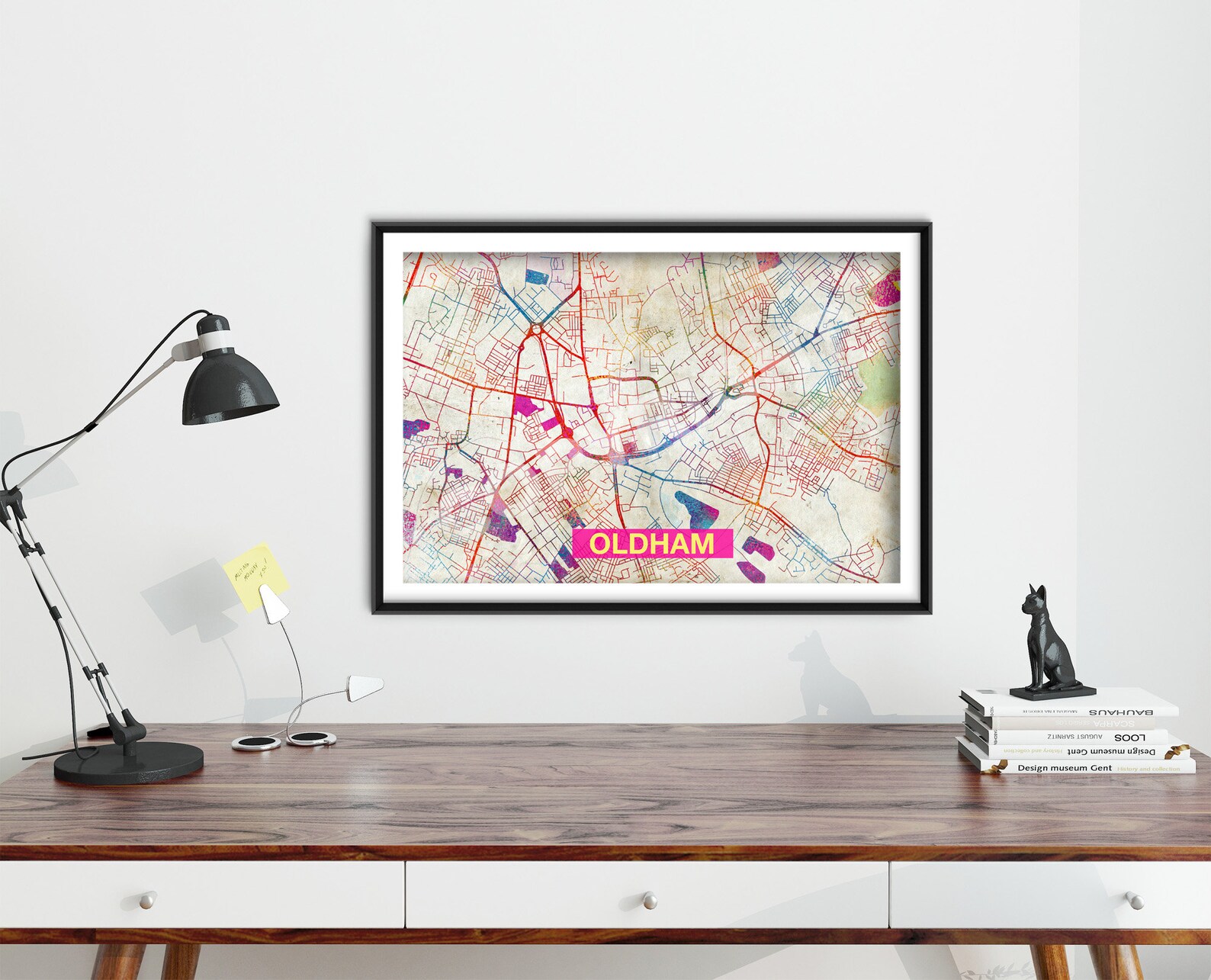Oldham Map Original Art Print City Street Map of Oldham | Etsy