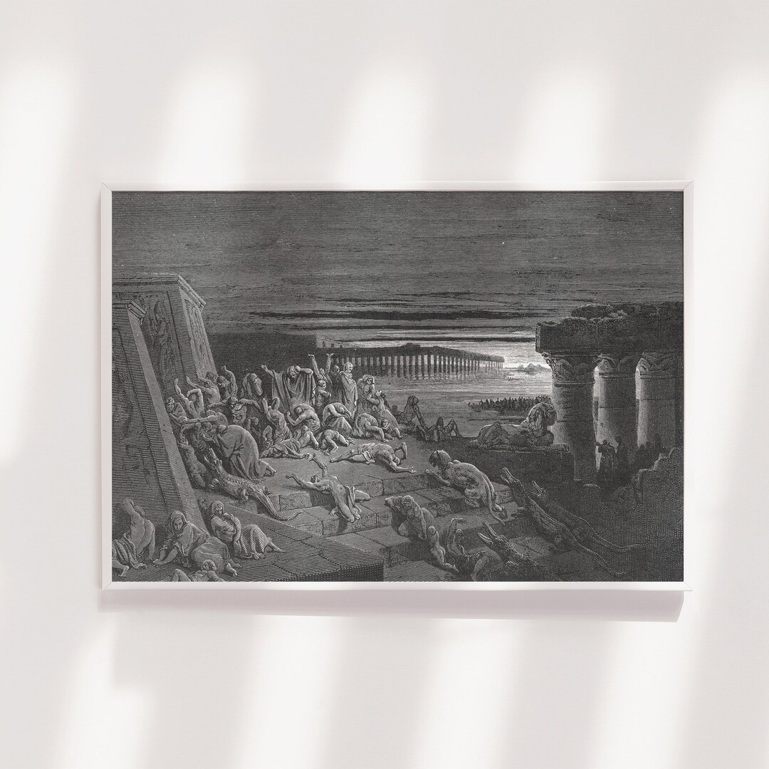 Gustave Dore - the Ninth Plague Darkness (1866) - Drawing Photo Poster ...