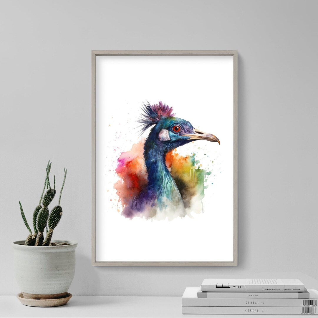 Watercolour Animal Cassowary - Art Print Poster Painting - Museum ...