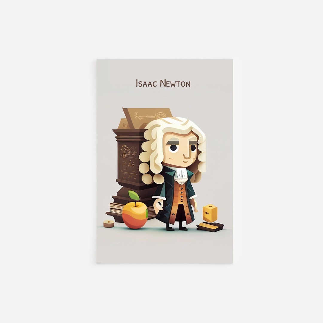 Isaac Newton - 3D Kids Drawing - Art Print Poster Painting - Museum ...