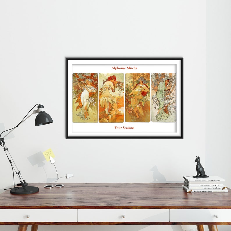 Alphonse Mucha - Four Seasons (1897) - Classic Painting Photo Poster ...