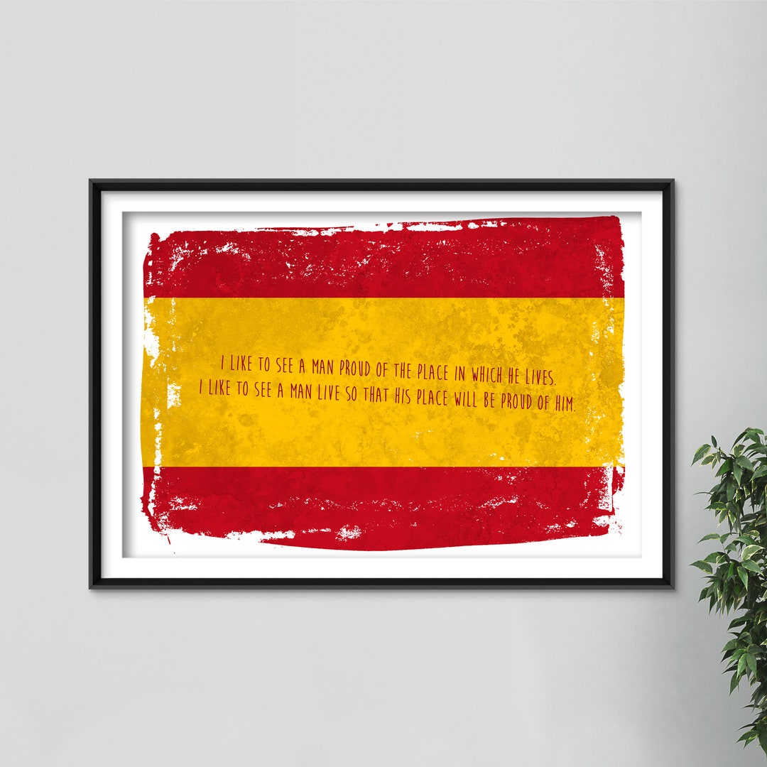 Spanish Flag Motivational Print - National Pride Quote - Unique Photo ...
