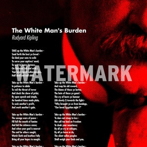 Rudyard Kipling Poem - the White Man's Burden - Poster Original Art ...