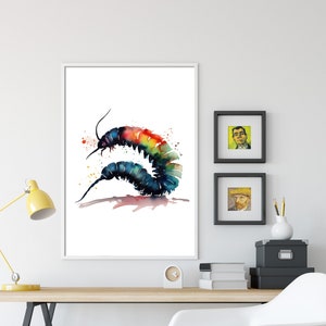 Watercolour Animal Centipede - Art Print Poster Painting - Museum ...