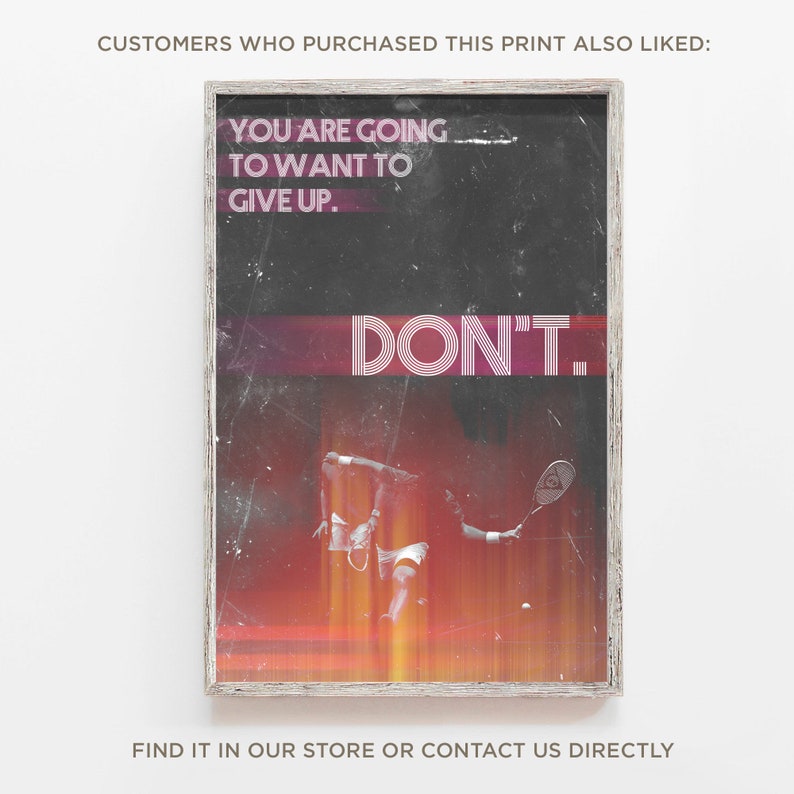 Squash racket Sport Motivational Print 01 who is the - Etsy