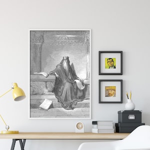 Gustave Dore - King Solomon in Old Age (1866) - Drawing Photo Poster ...