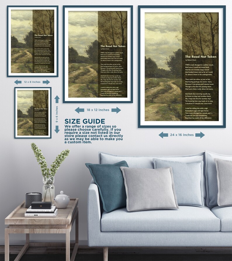 The Road Not Taken Poem Dirt Road Art Print Poster Gift | Etsy