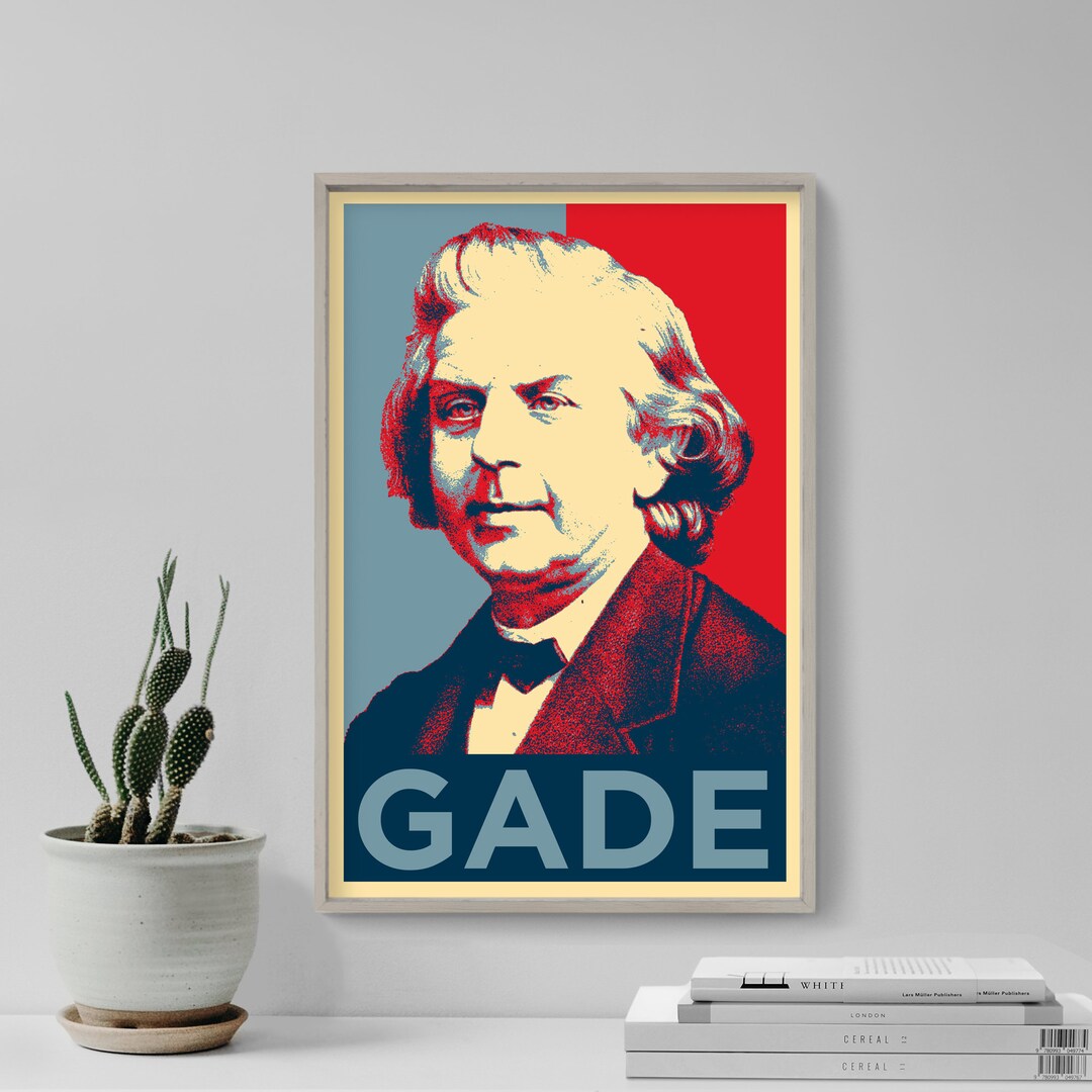 Niels Gade Original Art Print - Danish Composer Poster, Conductor ...