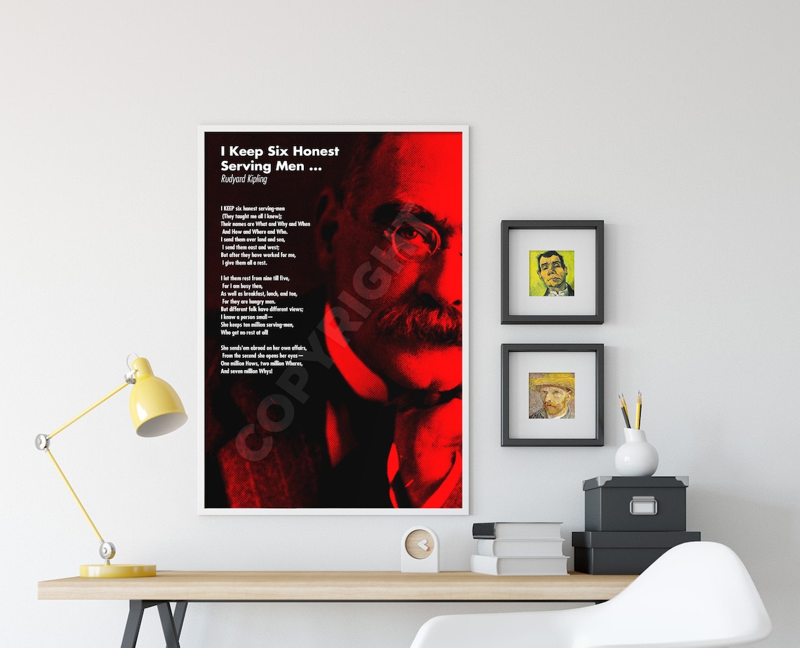 Rudyard Kipling Poem - I Keep Six Honest Serving Men - Poster Original ...