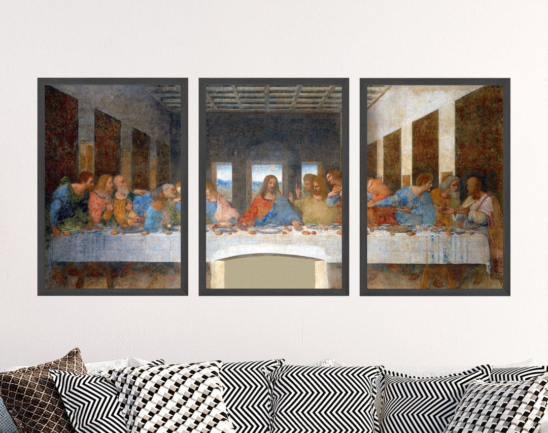Set of Three Leonardo Da Vinci Prints - the Last Supper Triptych - 3 ...