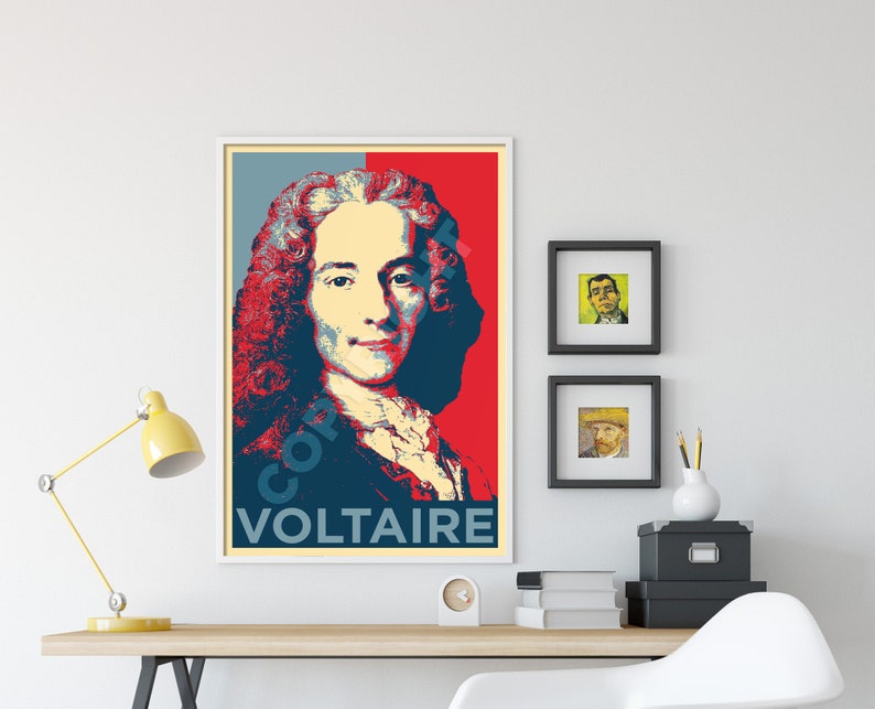 Voltaire Original Art Print - Photo Poster Gift Wall Decor - Hope ...