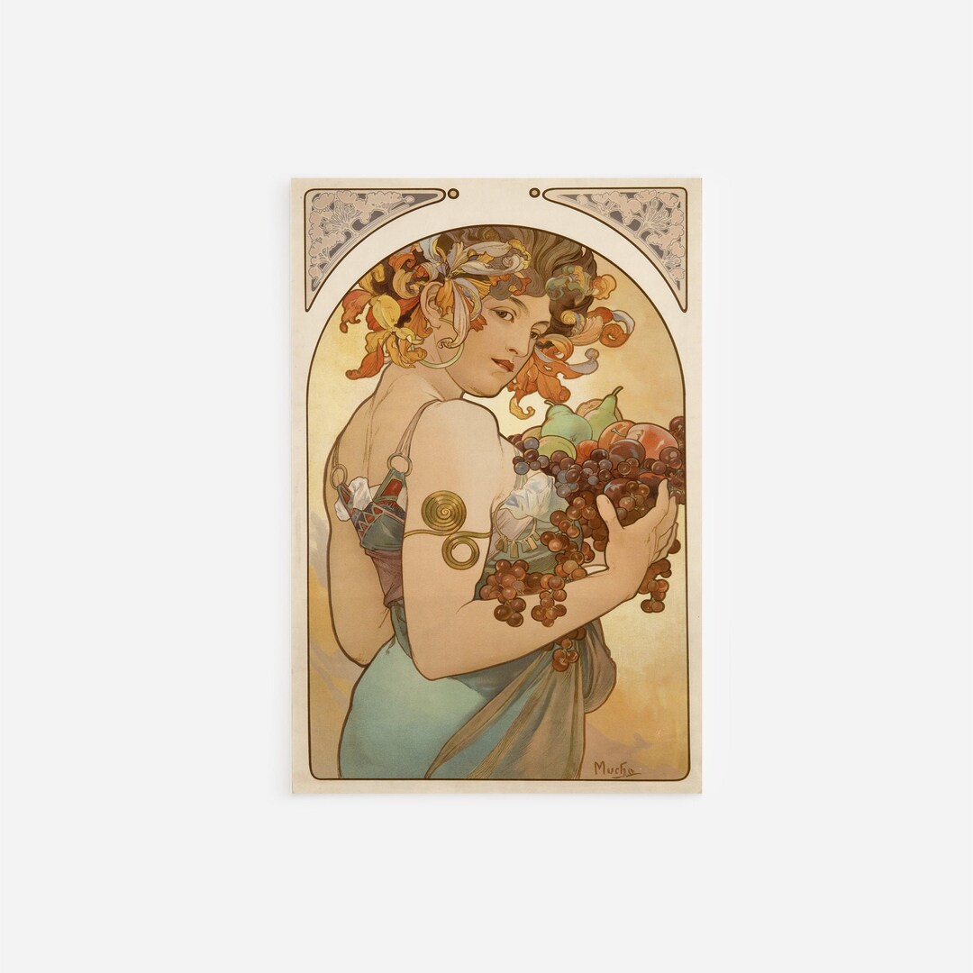 Alphonse Mucha - Fruit (1897) - Classic Painting Photo Poster Print Art ...