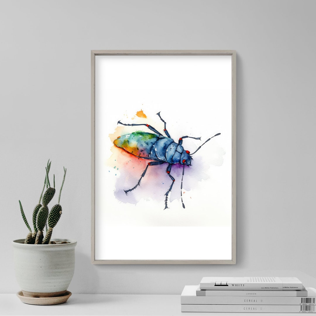 Watercolour Animal Aphid - Art Print Poster Painting - Museum Quality ...