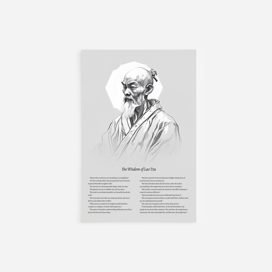 Lao Tzu Wisdom - Vertical - Art Print Poster Painting - Museum Quality ...
