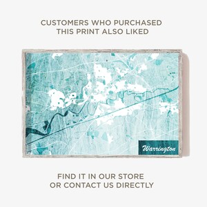 Warrington Map - Original Art Print (rainbow) - City Street Map of ...