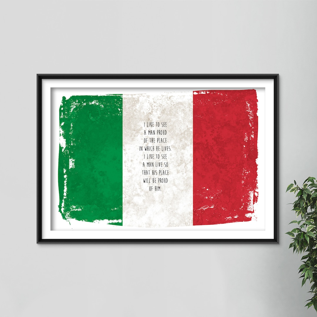 Italian Flag Motivational Print - National Pride Quote - Unique Photo ...