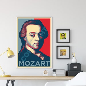Wolfgang Amadeus Mozart Original Art Print - Photo Poster Gift Wall ...