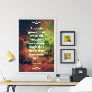 Greek Proverb Quote Poster "a Society Grows Great When Old Men Plant ...