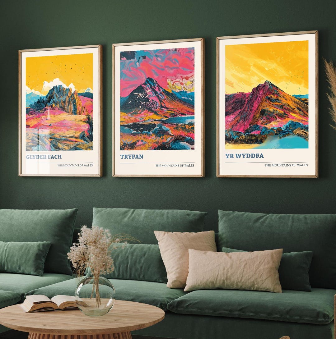 The Yr Wyddfa Collection V3 - Set of Three Welsh Mountain Art Prints ...