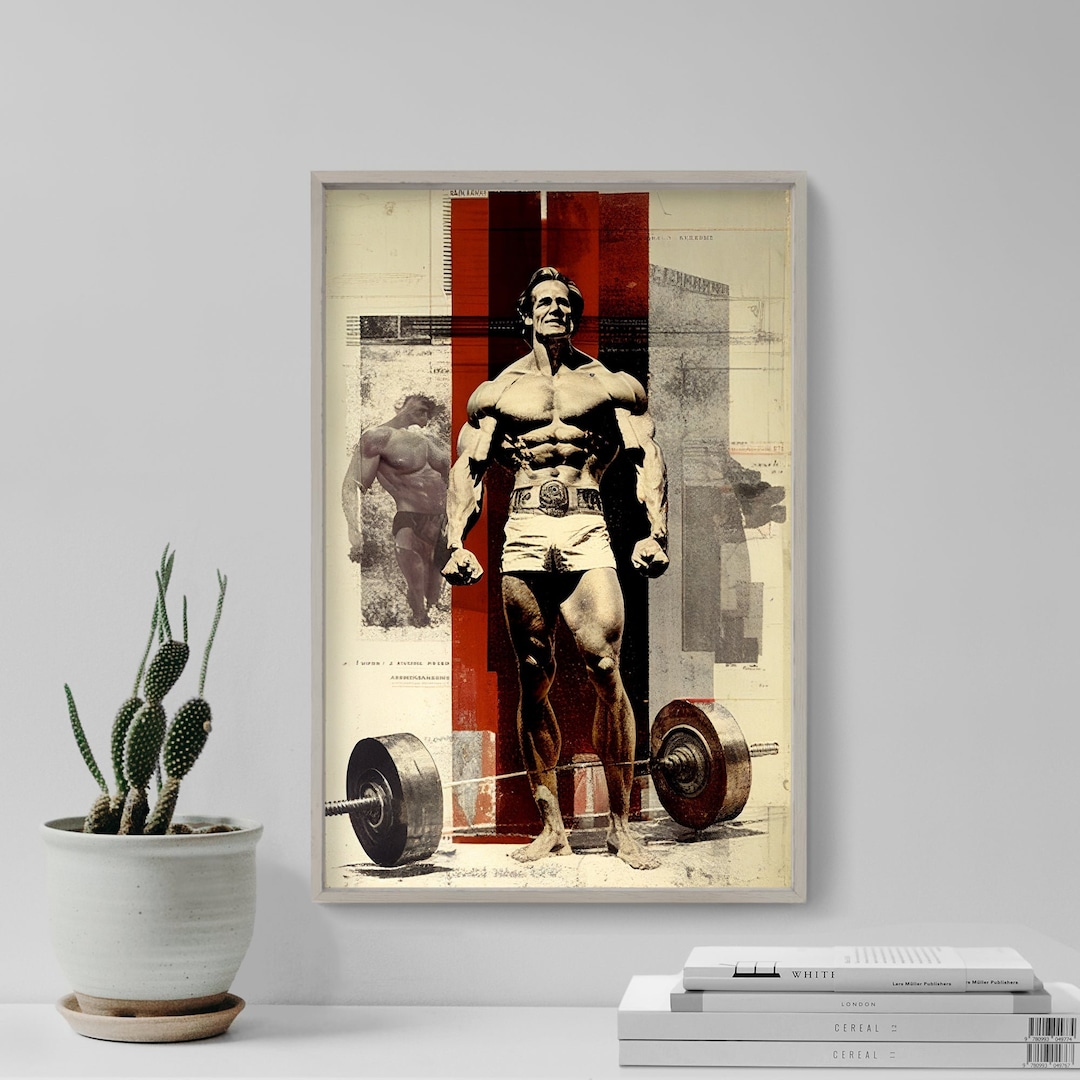 Bodybuilding Vintage Posters 5 Art Print Poster Painting Giclee Home ...