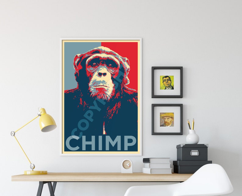 Chimp Original Art Print - Photo Poster Gift Wall Home Decor - Hope ...