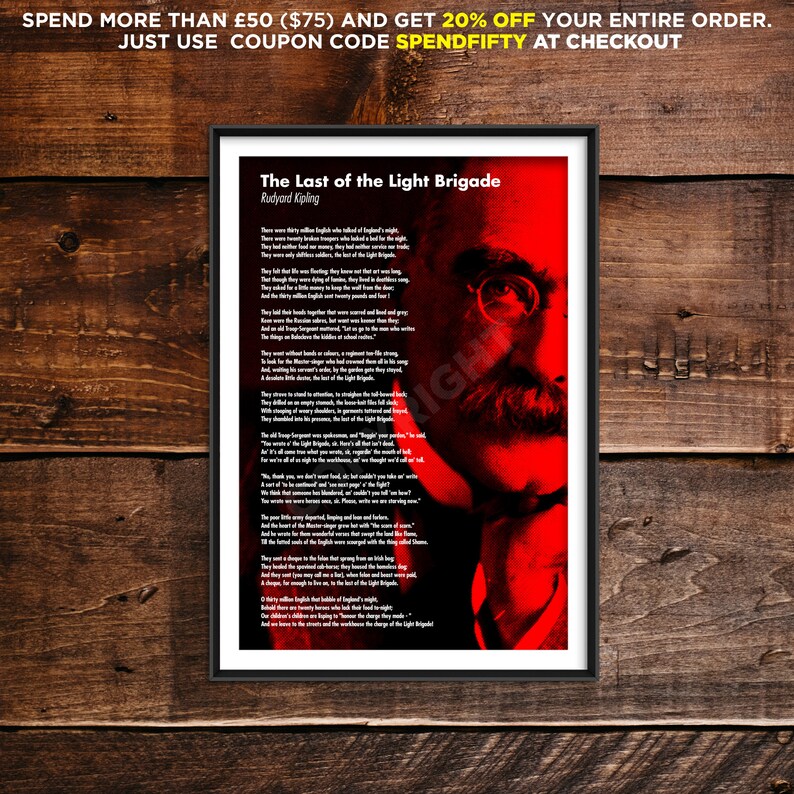 Rudyard Kipling Poem the Last of the Light Brigade Poster - Etsy