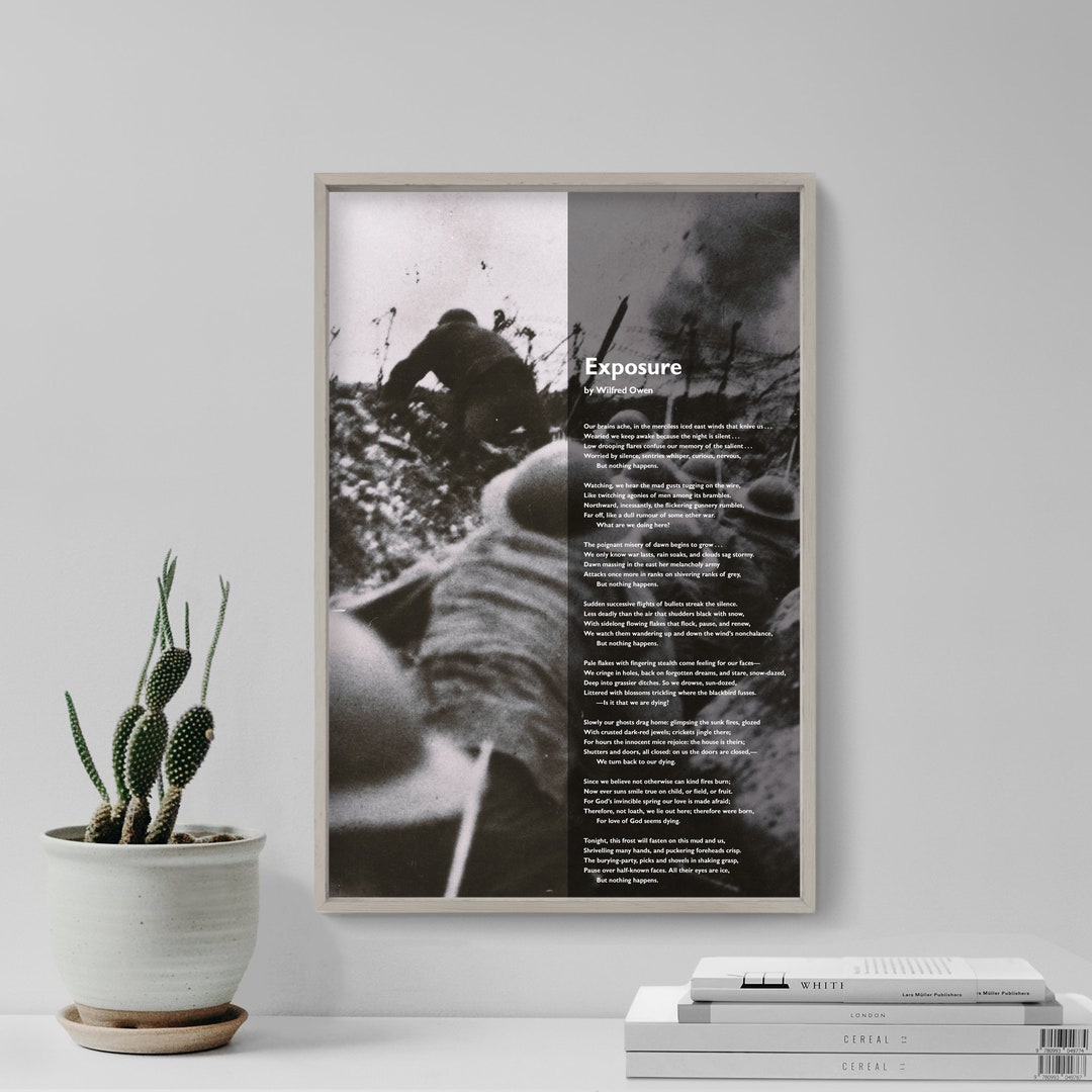Exposure Poem by Wilfred Owen - Art Print Poster Gift Photo Quote Wall ...