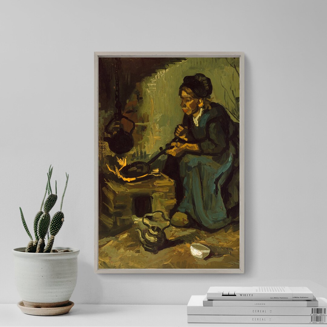 Vincent Van Gogh - Peasant Woman Cooking by a Fireplace (1885 ...