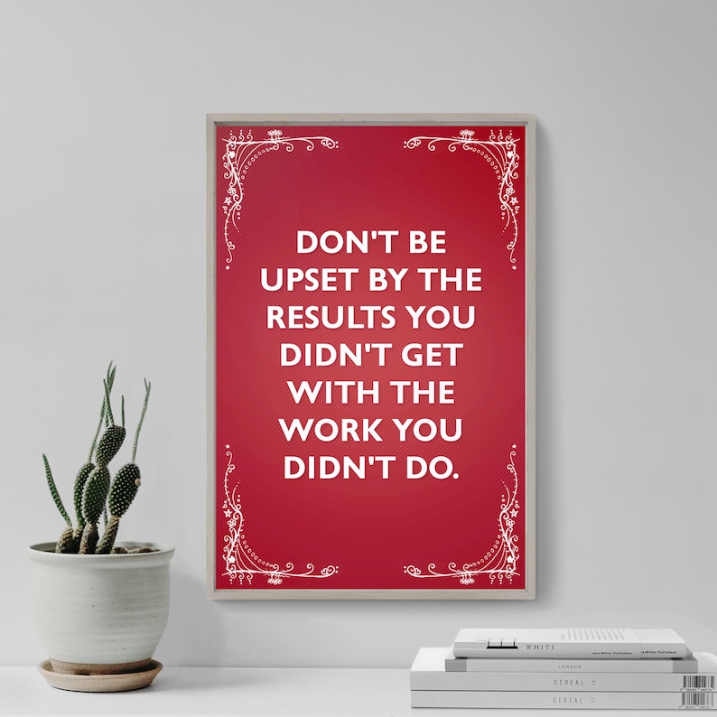 Motivational Quote Poster Don't Be Upset by the Results - Etsy