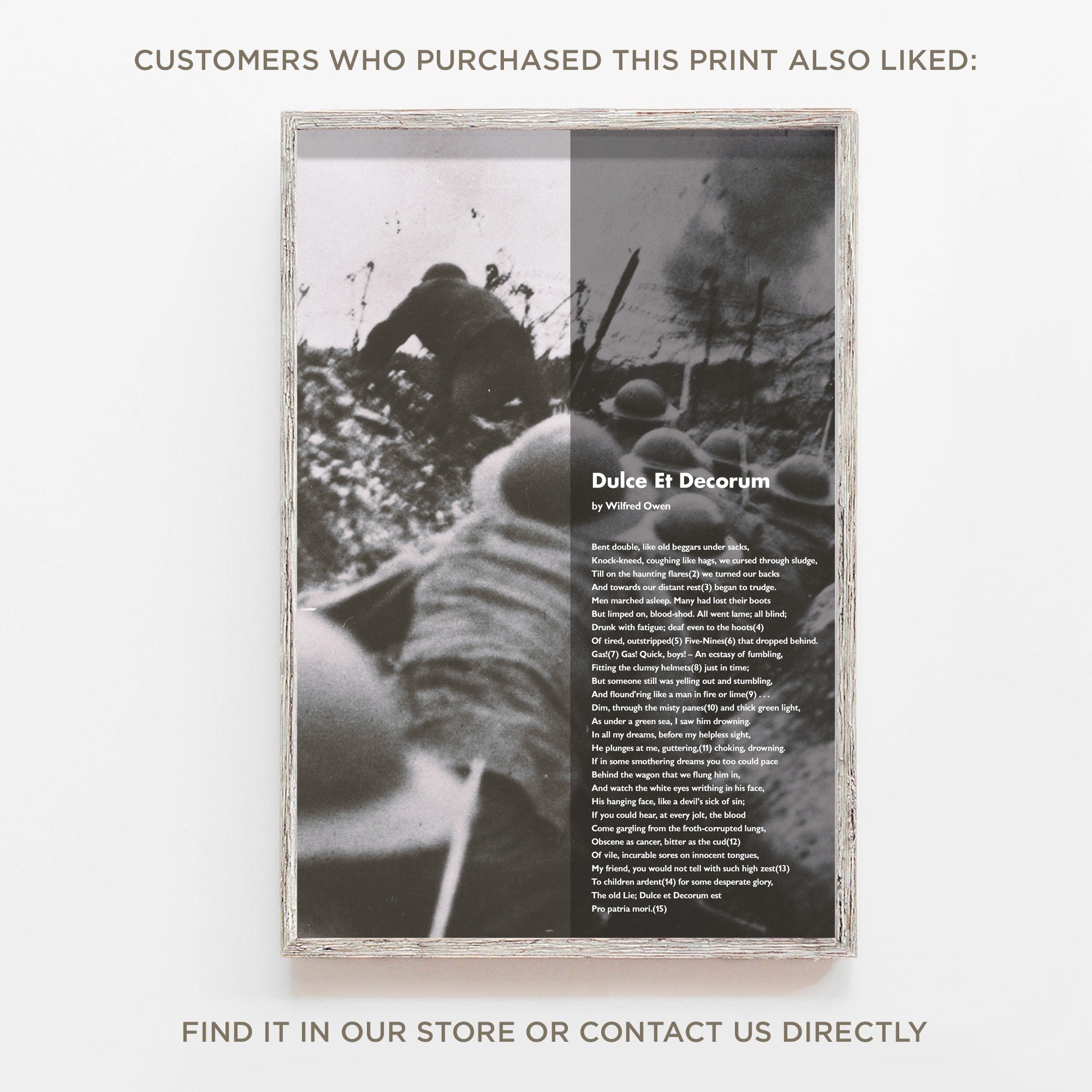 Insensibility Poem by Wilfred Owen - Art Print Poster Gift Photo Quote ...