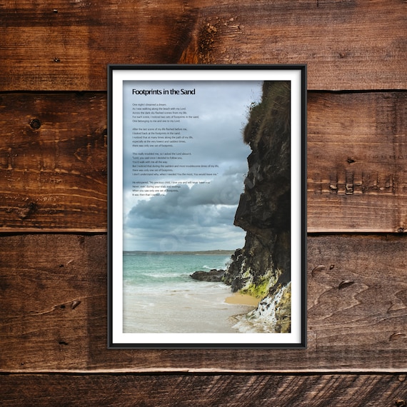 Footprints in the Sand Poem Art Print Poster Gift Photo | Etsy