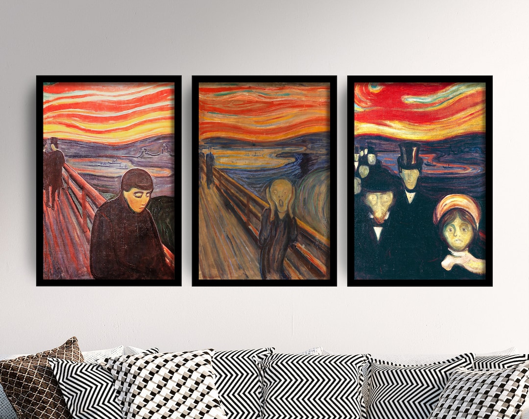 Set of Three Edvard Munch Prints - 3 Classic Paintings - Photo Poster ...