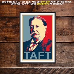William Howard Taft Original Art Print - Photo Poster Gift - 27th ...