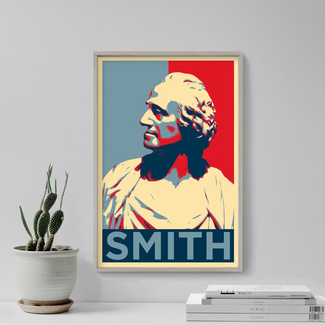 Adam Smith Original Art Print - Economist Poster, Wealth of Nations ...