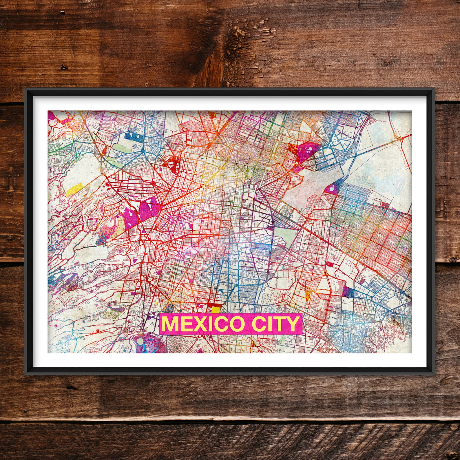 Mexico City Map Original Art Print City Street Map of - Etsy