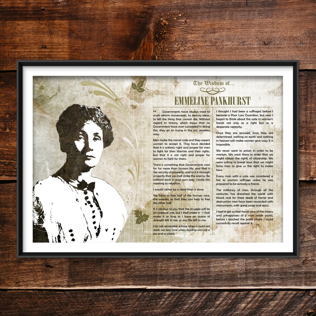 Emmeline Pankhurst Greatest Quotes - Original Art Print Featuring Her ...