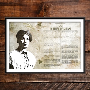 Emmeline Pankhurst Greatest Quotes - Original Art Print Featuring Her ...